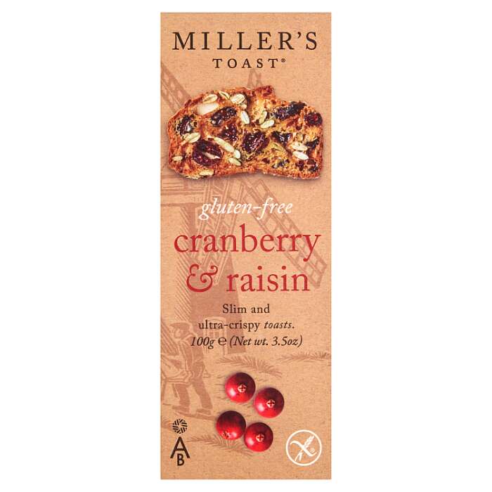 Millers Toast Cranberry & Raisin Gluten Free Crackers 100g - Sheridans ...