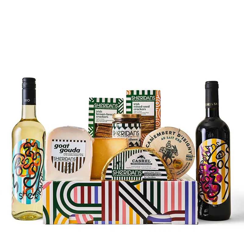 Cheese, Chutney & Cracker Hamper With Wine - Sheridans Cheesemongers ...